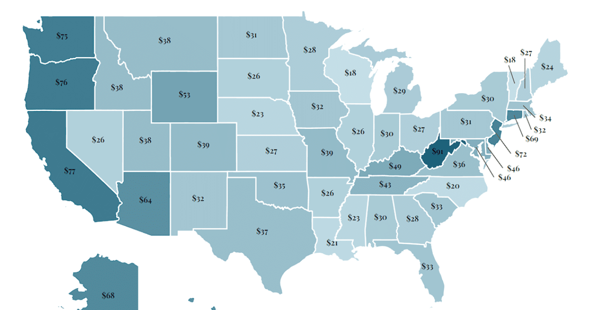 Water Prices By State 2023 Wisevoter Water Prices By State 2023 Wisevoter