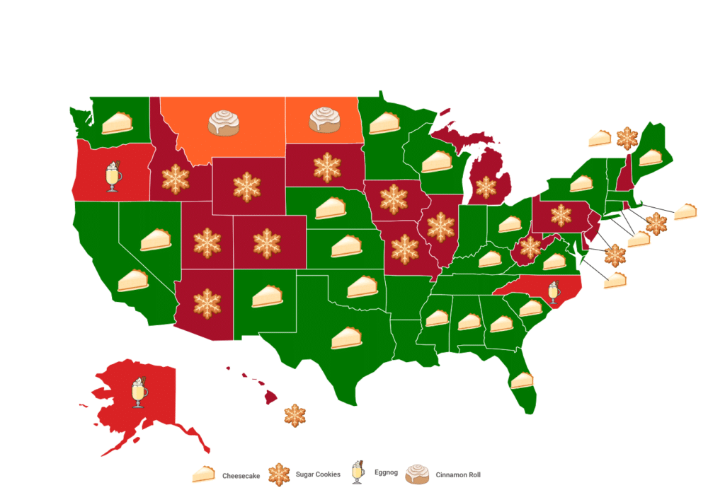 Favorite Christmas Treats by State - Wisevoter